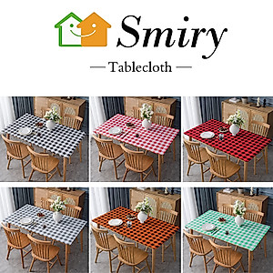 smiry Rectangle Table Cloth Cover, Elastic Waterproof Fitted Vinyl Table Covers for 4 FT Tables, Flannel Backed Buffalo Plaid Tablecloth for Picnic, Camping, Outdoor (White and Grey, 30 x 48 Inches)