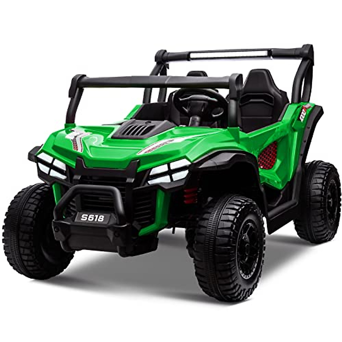 OTTARO 24V Ride on Cars 2 Seater, Electric Cars Vehicles for Adults and Kids, 4WD Ride on UTV Truck w/Remote Control, 25" Spacious Seat, 2 Safety Belts, Bright Light, Music Player,Bluetooth（Green）