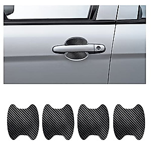 Reswish 4PCS Car Door Handle Sticker,Car Door Handle Scratch Protectors,Universal Paint Guard Car Door Cup Scratch Protection Films,Carbon Fiber Anti-Scratches Protector Sticker (Black)