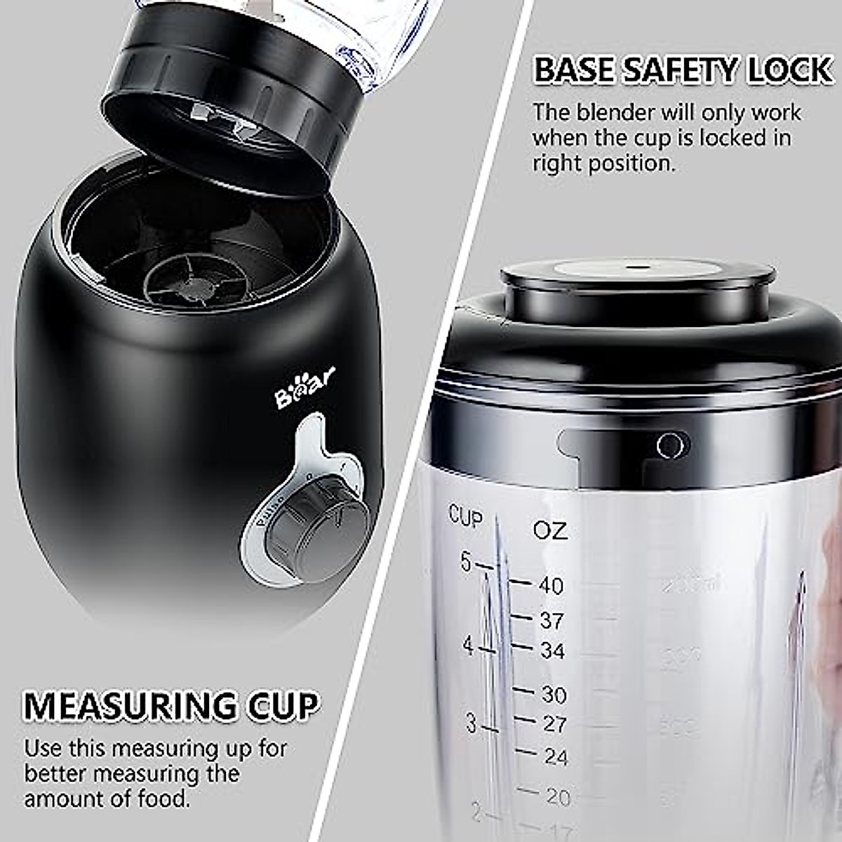Blender, 2023 Upgrade 700W Shakes and Smoothies Blender with 40oz Countertop Blender Cup for Kitchen, 3-Speed for Crushing Ice, Puree, and Frozen Fruit with Autonomous Clean
