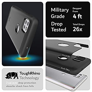 TUDIA DualShield Designed for Motorola One 5G Ace Phone Case, [Merge] Shockproof Military Grade Dual Layer Tough Slim Heavy Duty Protection for Moto One 5G UW Ace Case - Matte Black