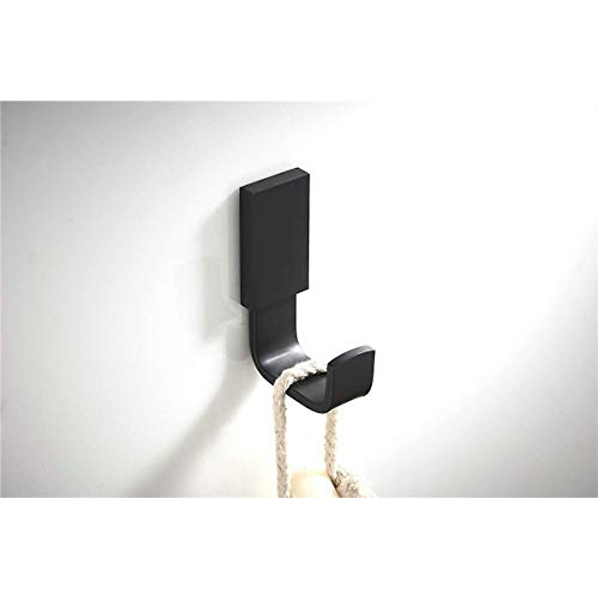 Flybath Coat Hook Brass Robe Towel Hooks Contemporary Style Matte Black Finish Wall Mounted - 6 Pack