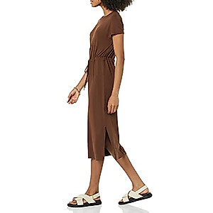 Amazon Aware Women's Modal Dropped Shoulder Midi Dress (Available in Plus Size), Deep Brown, 3X