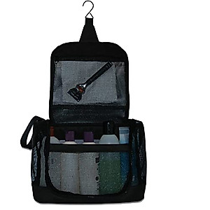 The Fine Living Co. Portable Hanging Shower Caddy Organizer Bag, Quick Dry Mesh Shower Caddy Tote Bag Pouch with Metal Hook for Bathroom College Dorm Camp Gym Camping Toiletry Bath (12”x3”x8”)