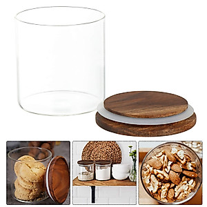 Mason Jars Mason Jars Glass Canister Jars Glass Kitchen Canisters with Airtight Bamboo Lid Cylinder Storage Containers for Flour Sugar Coffee Cookie Candy Snack and More 9. 5x13. 2 Terrarium/183 ( Col