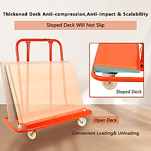 Carivia Drywall Cart Panel Dolly, 3000lbs Drywall Sheet Cart, Panel Dolly Cart with 4" Swivel Wheels,Plasterboard Trolley,Handling Wall Panel, Sheetrock, Sheet Panel for Home Garage Warehouse