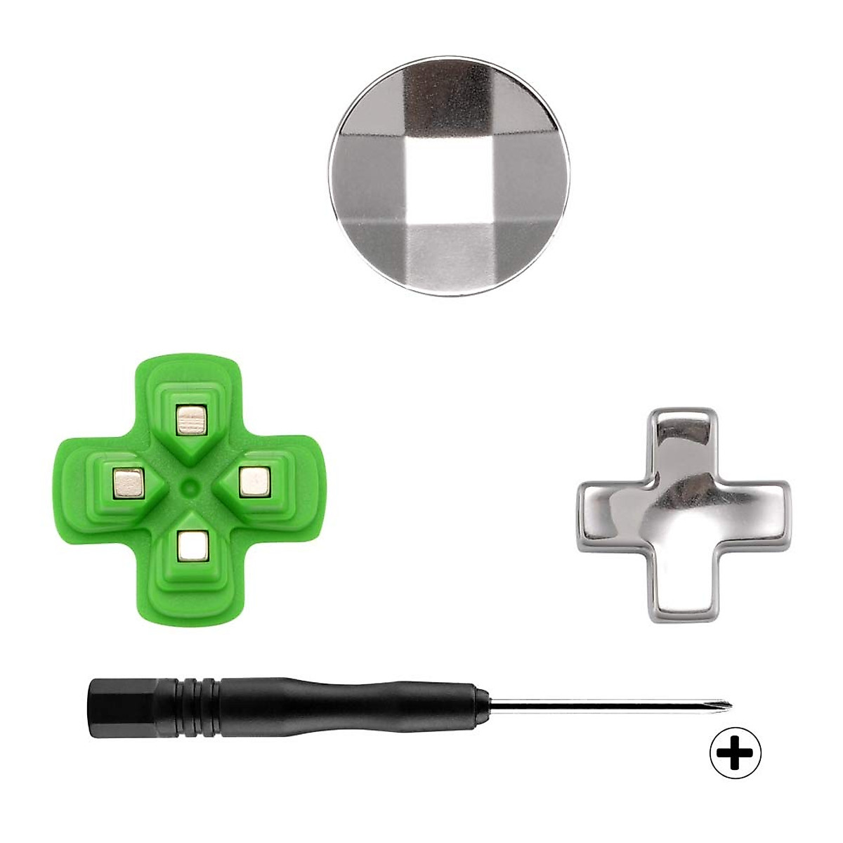 eXtremeRate Magnetic Metal Buttons for PS4 Controller, Adjustable Dpads Replacement Parts for PS4 Slim Pro Controllers (3 in 1)