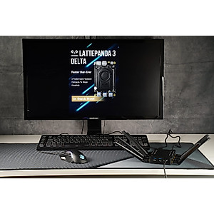 KKSB LattePanda 3 Delta Case | Black Aluminum LattePanda 3 Delta Enclosure | Supports 8 SMA Antennas