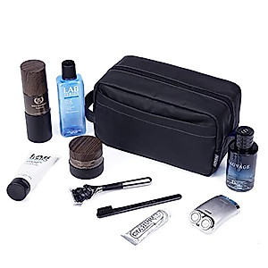 ZEEMO Toiletry Bag for Men, Water-resistant Shaving Bag, Dopp Kit with Multi-pocket for Toiletries, Travel Organizer Case, Black