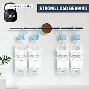 MYHUONGVN Towel Racks for Bathroom - Towel Holder for Bathroom Wall - Hand Towel Holder for Bathroom - Bathroom Hand Towel Holder - 20-Inch Walnut and Black Aluminum Bar