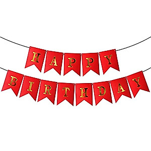 Happy Birthday Banner Decoration Red Birthday Party Decoration Banner Premium Party Supplies