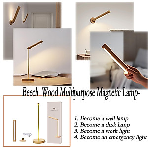 LANDGOO Wooden LED Table lamp Reading lamp Magnetic Dimmable Reading Light