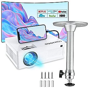 Projector 9500 Lumens, Mini Movie Portable Projectors + Ceiling Wall Mount Hanger for Mini Projector
