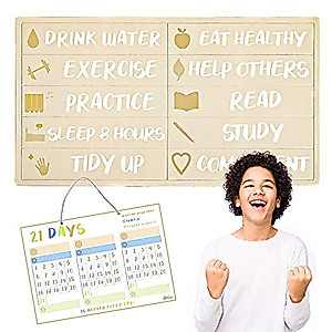 21 Days - Dry-Erase Habit Tracker to Build Good Habits and Routines - Hanging Chart