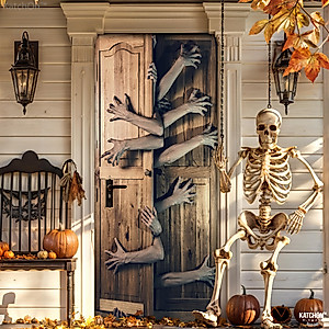KatchOn, 3D Halloween Door Stickers - 79x30 Inch | Halloween Door Decorations, Halloween Door Decals for Halloween Decorations Door | Halloween Front Door Stickers for Halloween Party Decorations
