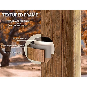 PURPLE LEAF 10' X 12' Outdoor Hardtop Gazebo for Patio Galvanized Steel Double Roof Permanent Canopy Teak Finish Coated Aluminum Frame Pavilion Gazebo with Netting