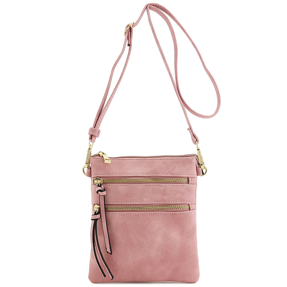 Isabelle Functional Multi Pocket Crossbody Bag (Dusty Pink)