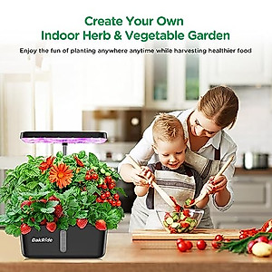 DakRide Mini Hydroponics Growing System, Indoor Herb Garden System with LED Grow Light, Plants Germination Kit with Automatic Timer, Quiet Water Pump, Height Adjustable for Family, 8 Pods