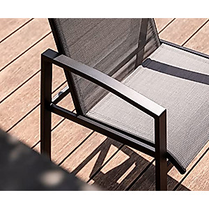 Dulce Domi Patio Chairs Set of 4, Rust-Free Outdoor Chairs W/Metal Slat Finish, 2x1 Textilene Dining Chairs Set of 4, Patio Chairs L23”xW22”xH38” Max Weight 280 Lbs