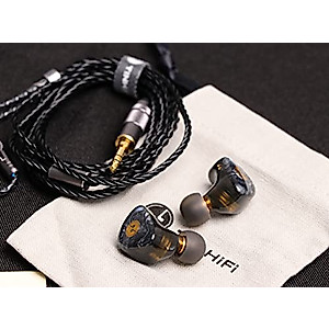 Linsoul TINHIFI T3 Plus 10mm LCP Diaphragm Hi-Fi in-Ear Earphone with Detachable 2Pin OFC Cable, 3D-Printed Shell for Audiophile Musician