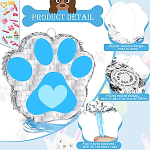 Dog Paw Piñata Small Dog Paw Piñata Themed Birthday Party Supplies Piñata Blue Puppy Paw Piñata It's Party Woof Dog Themed for Girls Boy Baby Shower
