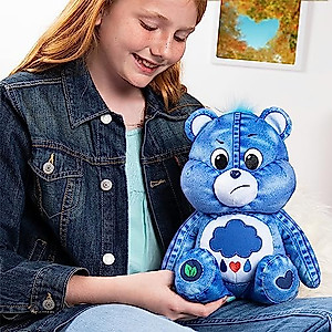 Care Bears 14" Grumpy Bear Plushie - New Denim Design - Eco-Friendly Material!