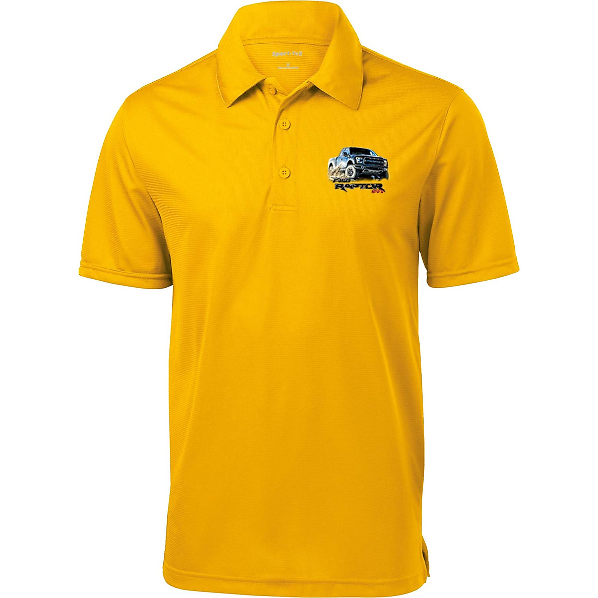 Ford F-150 Raptor Pocket Print Textured Polo, Gold 3XL