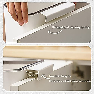 Hanging Trash Can for Kitchen Cabinet Door, Wall Mounted Garbage Bin for Bedroom Bathroom RV (2.2 Gallon/ 8.4L)