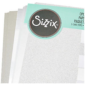 Sizzix, Silver, Surfacez-Opulent Cardstock , 50 Pack
