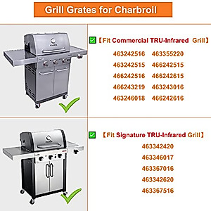 BBQ Future 17" Grill Grates Replacement Parts for Charbroil Commercial TRU-Infrared Gas Grills 463355220 463242516 463243016, Cast Iron Cooking Grid for Charbroil 463243016 463246018 G474-0017-W1