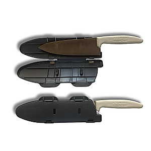 Agilux KnifeSafe Knife Blade Cutlery Protective Cover Edge Guard Safely Store and Transport Kitchen Camping Hunting Sports RV Dishwasher Safe for Chef's and Home Cooks 8 inch Gray