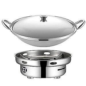 KELUNIS Chafing Dish Buffet Set, Stainless Steel Round Food Warming Tray with Fuel Holder for Parties, Dinners and Catering