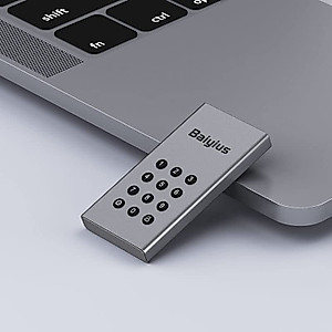 sasashui Encrypted Potable SSD Drive,AES256 Keypad Lock Secure USB 3.0 Hard Drive External Solid State Drive with High Speed up to 350MB/s (128G)