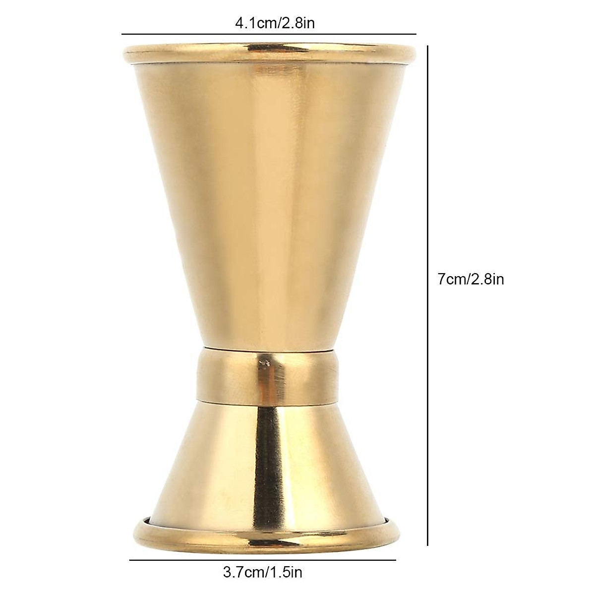 Jigger for Bartending 2pcs, Golden Dual Heads Jigger Stainless Steel Shot Measure Jigger Japanese Style Double Jigger Measuring Tool for Bar, Party, Home(S)