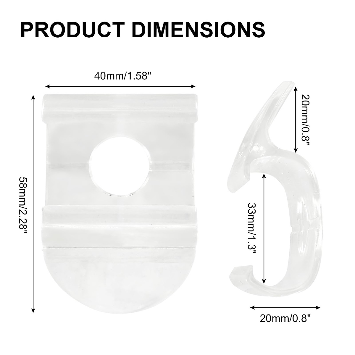 LifCratms 4Pcs Clear Blind Cordless Handles, Transparent Plastic Bottom Rail Roller Shades Handle Mini Cordless Blind Handles Lifting Clamp Pull for Cordless Blinds Bottom Rail