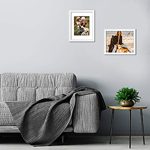 Golden State Art, 11x14 White Photo Wood Collage Frame, for (1) 8x10 with Real Glass and White Mat