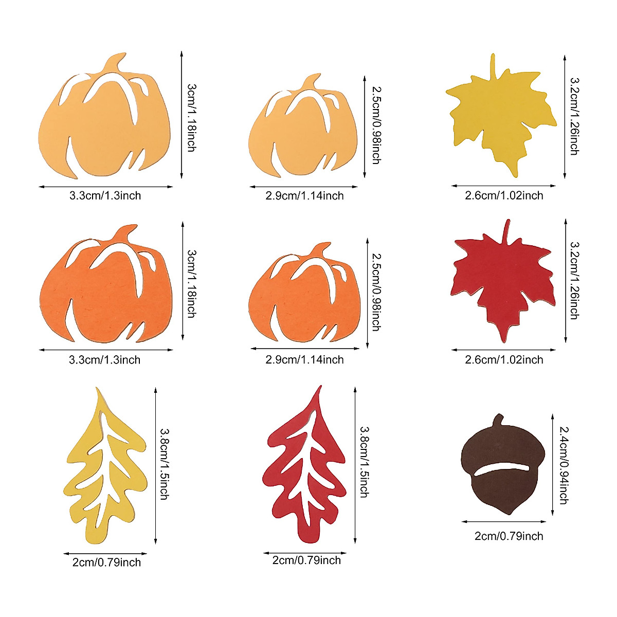 yueton 2 Bags Fall Maple Leaf Pumpkin Acorn Paper Confetti, Autumn Table Scatter Confetti, Sprinkle Confetti, Party Decoration Confetti, for Wedding, Birthday, Baby Shower, Halloween, Photoshoot, etc