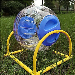 gutongyuan Silent Hamster Ball with Stand, Running Activity Exercise Ball Breathable Hamster Ball Dog Interactive Toy Ball Small Animals Cage Accessories (Blue), 5.9IN