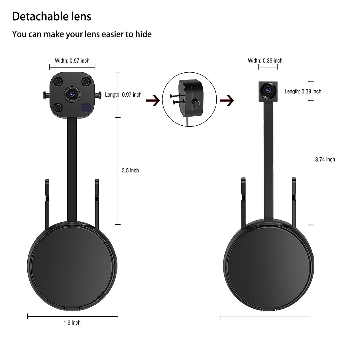 FECOMI 2021 2K Mini Spy Camera Hidden WiFi Cam, Small Camera Live Feed WiFi, Wireless Nanny Cam with Video Recording, Upgrade Night Vision/Motion Detection, Security Camera with Cell Phone Ap