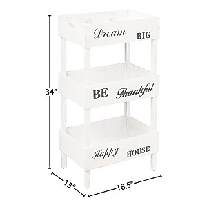 Signature Design by Ashley Yulton Farmhouse Shelf with Storage Trays, Antique White
