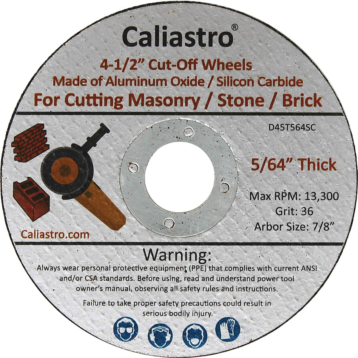 10 Pack – 4 1/2 Cut Off Wheel Concrete Grinding Wheel for Cutting Masonry Stone Brick Block - Compatible with All 4 1/2 inch Angle Grinder - Caliastro