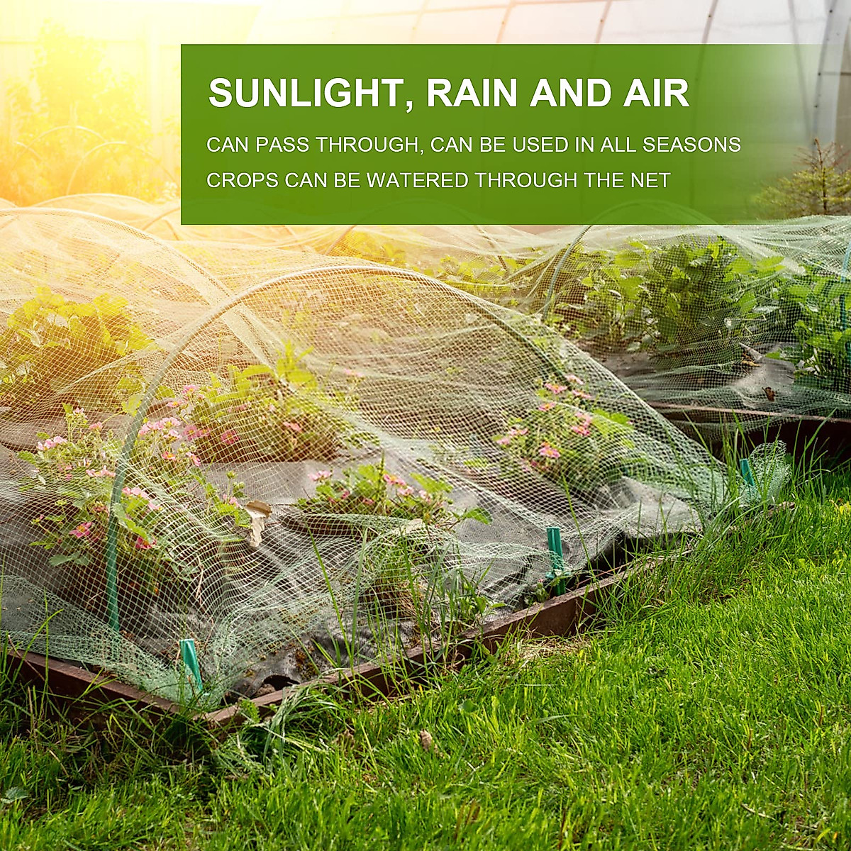 Garden Netting, Cookmaster 10x33FT Plant Covers, Ultra Fine Mesh Protection Netting for Vegetable Plants Fruits Shrubs Flowers Tree Crops, Greenhouse Row Cover Raised Bed Barrier Screen Net