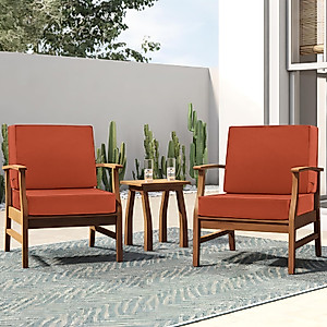 Favoyard Deep Seat Patio Cushion Set 19 x 19 Inch Waterproof Outdoor Chair Cushions for Patio Furniture with Fade Resistant and Removable Cover with Handle & Adjustable Straps for Patio, Yard, Garden