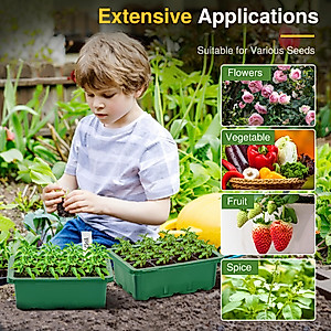 Xpatee 12 Packs Seed Starter Tray with Dome (144 Cells Total Tray), Seed Starter Kit with 24pcs Labels Seeding Tool, Reusable Seed Starting Trays Kit Mini Greenhouse Plant Germination Tray (Green)