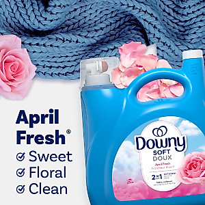 Downy Fabric Softener Liquid, April Fresh Scent, 140 fl oz, 190 Loads, HE Compatible, Downy Fabric Softener, Liquid Fabric Softener, Laundry