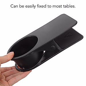 Drinking Cup Holder Clip Table Edge Clamp Cup Holder Place Water Glass Coffee Mug Beverage Cell Phone for Home Office (Black)