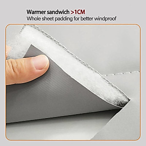 JIXAW Magnetic Thermal Insulated Door Curtain Transparent Thickened Upgraded Thermal Insulated Door Curtain Winter Doorway Oxford Garage Soundproof Blanket for Door,33x80 Inch