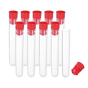 PATIKIL 3" Length Plastic Sewing Needle Storage Holder, 10 Pcs Portable Matte Embroidery Needle Pin Toothpick Storage Tubes Case for Craft Knitting, Red