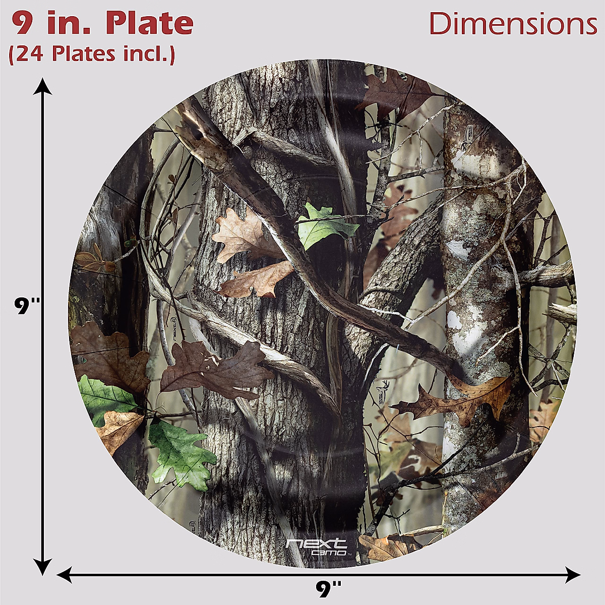 Hunting Camo Party Plates (24 pack)! 24 Lg., 9 in. Dinner Plates. Authentic Next Camo pattern. Great for Hunter Themed Party, Camouflage Motif, Birthdays, Graduations & Family Picnics. by Havercamp