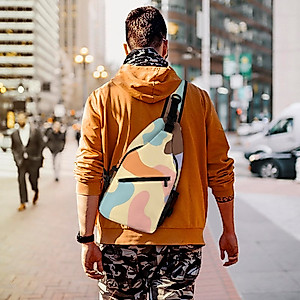 Jooley Sling Bag for Women Men Travel Hiking Daypack Crossbody Sling Backpack with Adjustable Strap Travel Sport Chest Bag (Military Green)